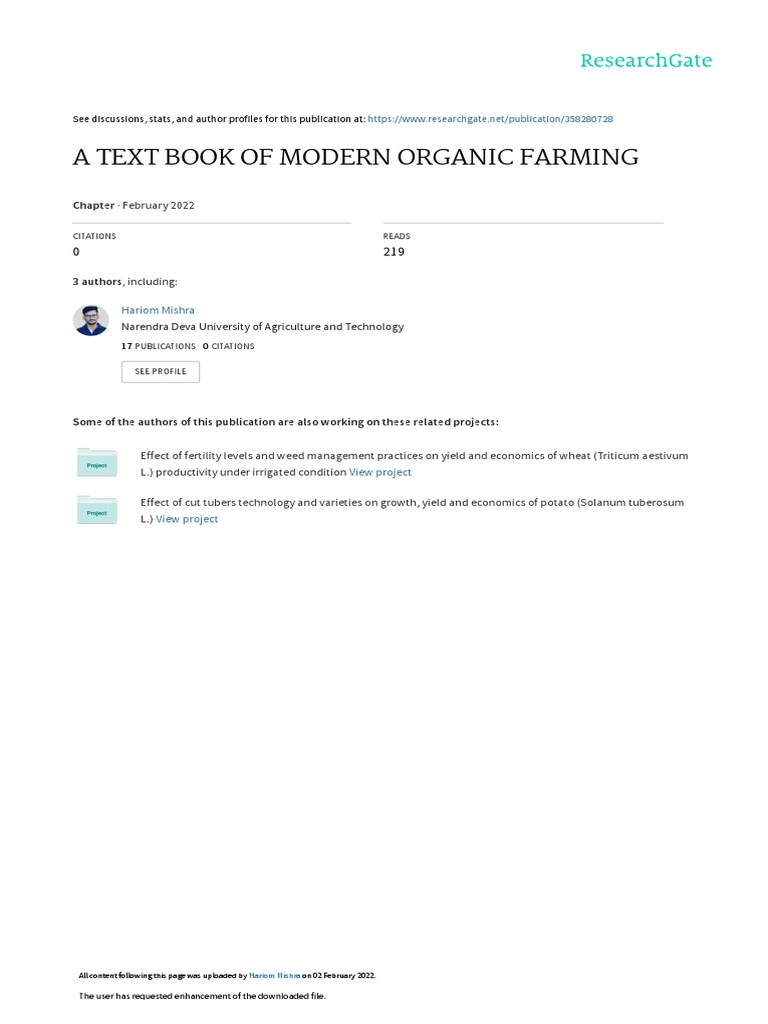 A Text Book of Modern Organic Farming: Hariom Mishra | PDF ...