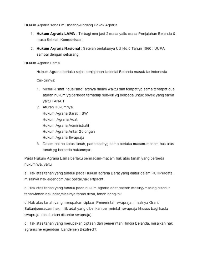 Hukum Agraria Sebelum UUPA | PDF | Hukum Hukum Agraria Sebelum UUPA | PDF | Hukum