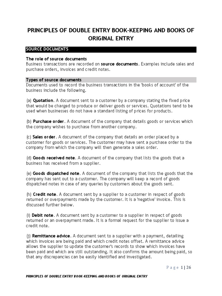 Double Entry Bookkeeping | PDF | Debits And Credits | Bookkeeping