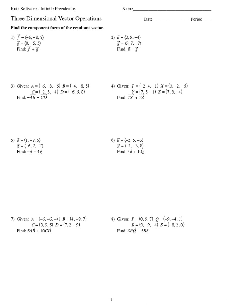 09 - 5 - 3D Vector Operations | PDF | Multivariable Calculus | Vector ...