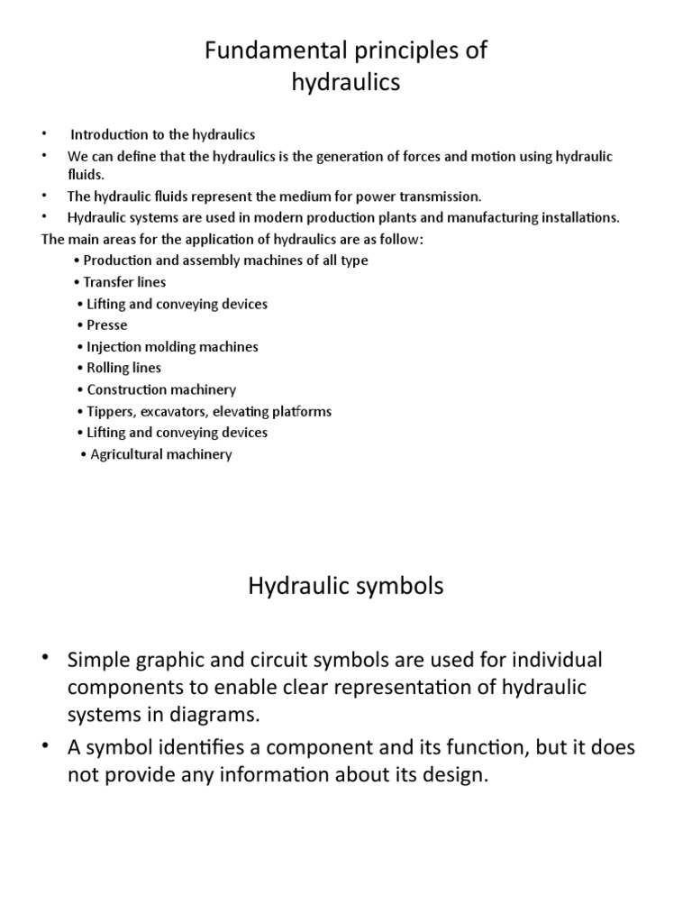 Fundamental Principles of Hydraulics | Download Free PDF | Valve ...