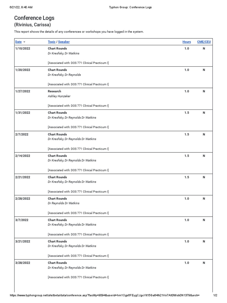 Typhon Group Conference Logs | PDF