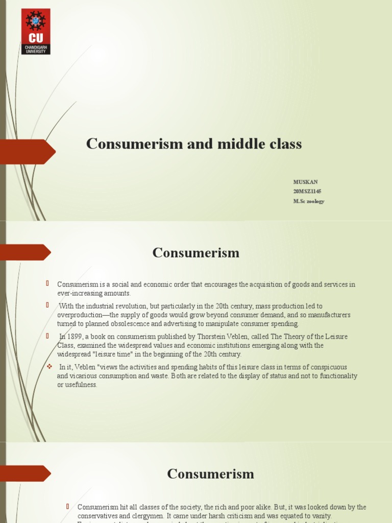 Consumerism and Middle Class | PDF | Consumerism | Economics