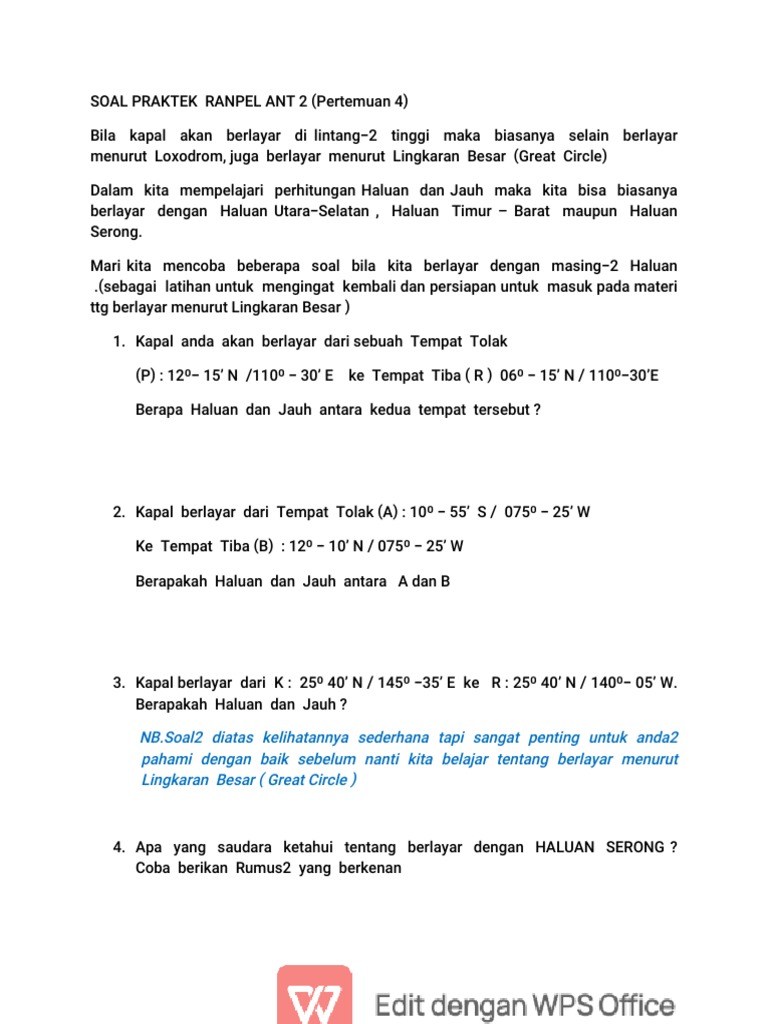 SOAL PRAKTEK RANPEL ANT 2 (Pertemuan 4) | PDF | Sains & Matematika | Teknologi & Rekayasa