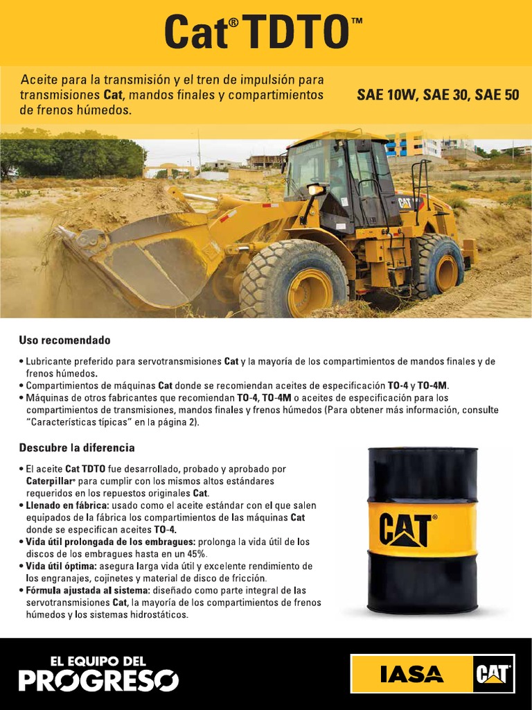 Ficha Tecnica Aceite de Transmision Cat-Tdto-10w-30-50 | PDF