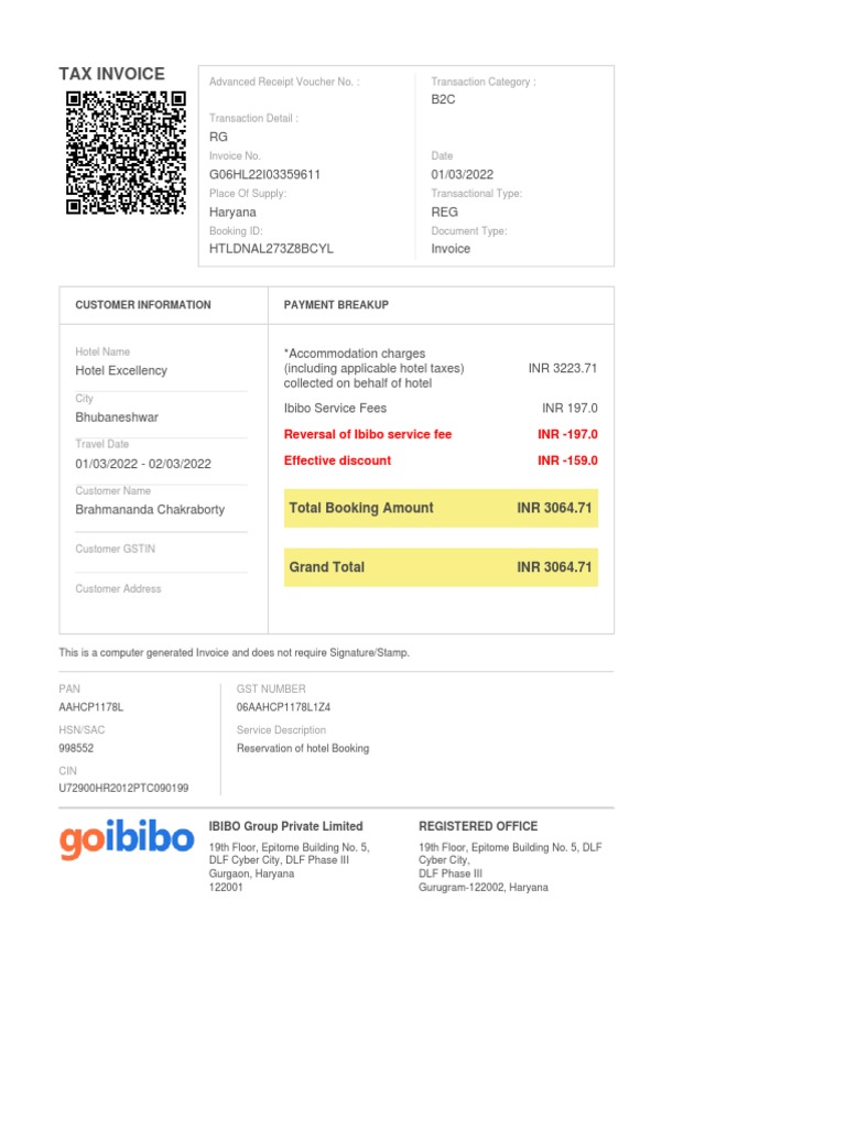 Tax Invoice: Customer Information Payment Breakup | PDF | Invoice | Receipt