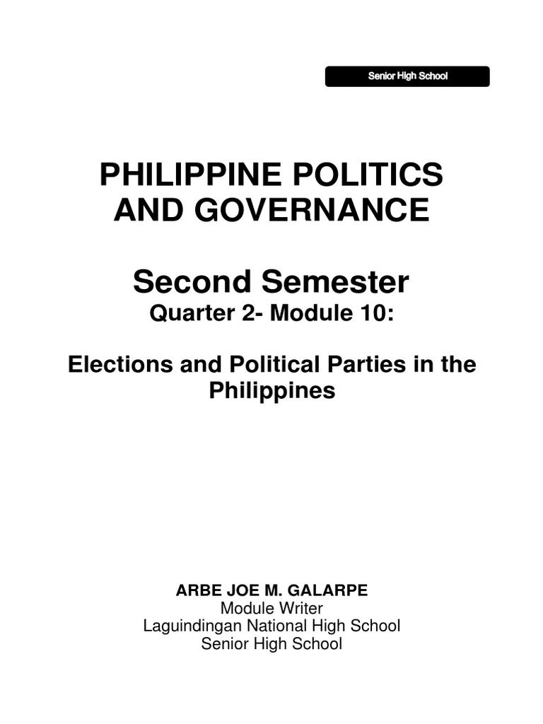 Module10-Politics Q2 | PDF | Commission On Elections (Philippines ...