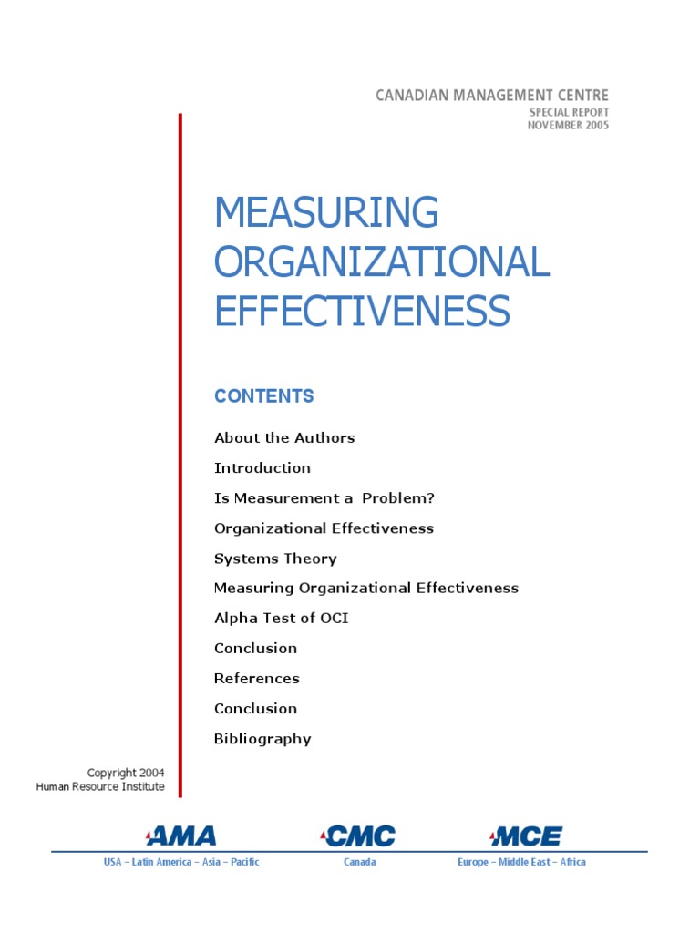 Measuring Organizational Effectiveness | PDF | Human Resource ...