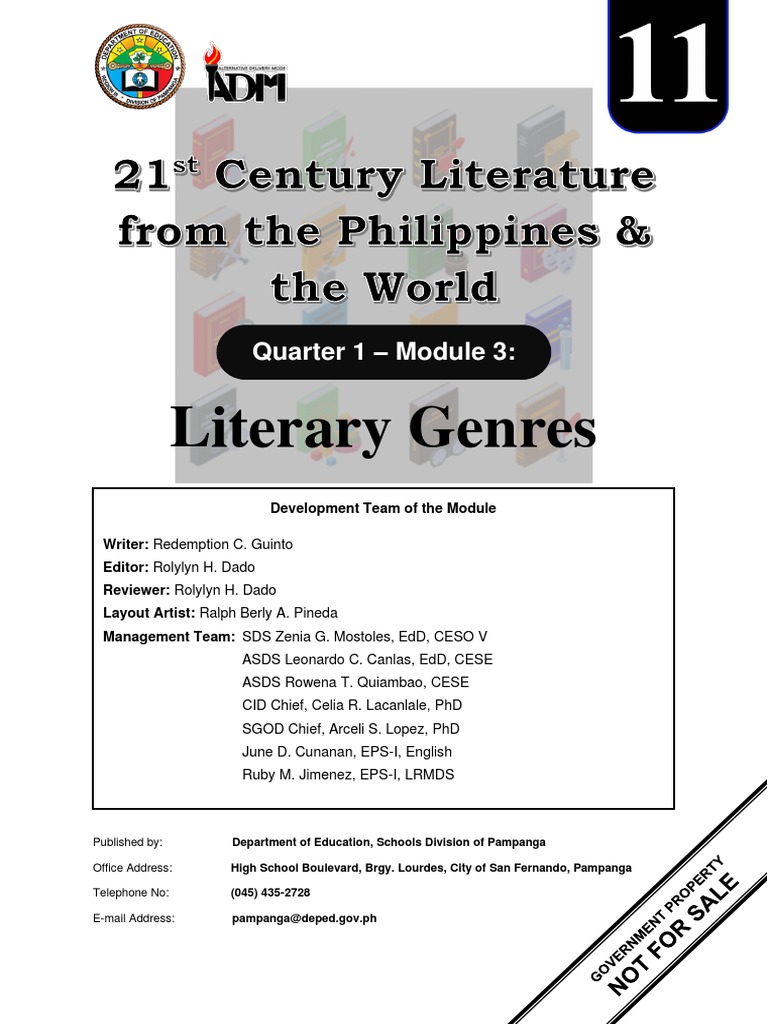 Literary Genres: Quarter 1 - Module 3 | PDF | Narrative | Poetry
