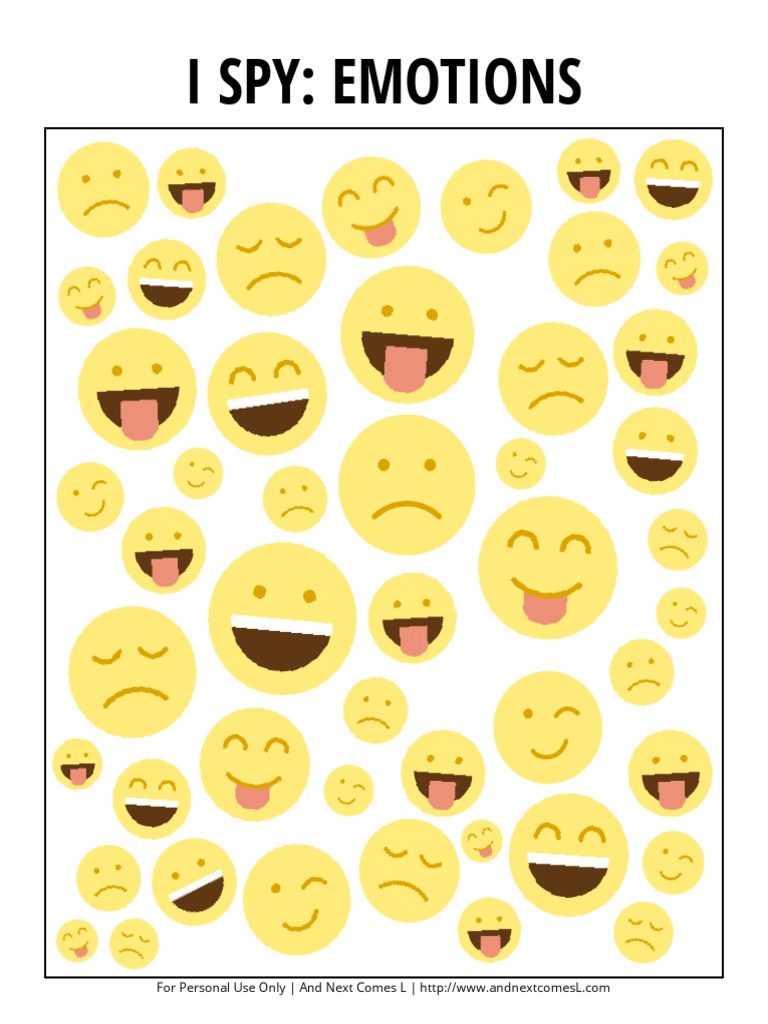 I Spy Smiley Faces Emotions | PDF | Language Arts & Discipline ...