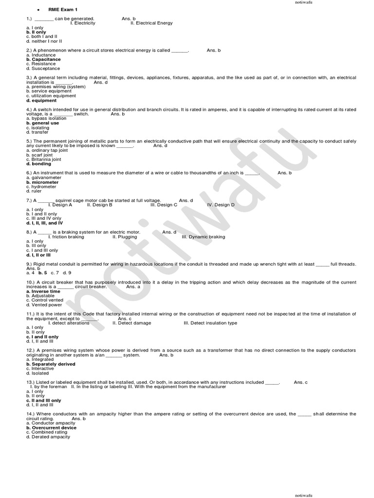RME Reviewer | PDF | Electric Motor | Capacitor