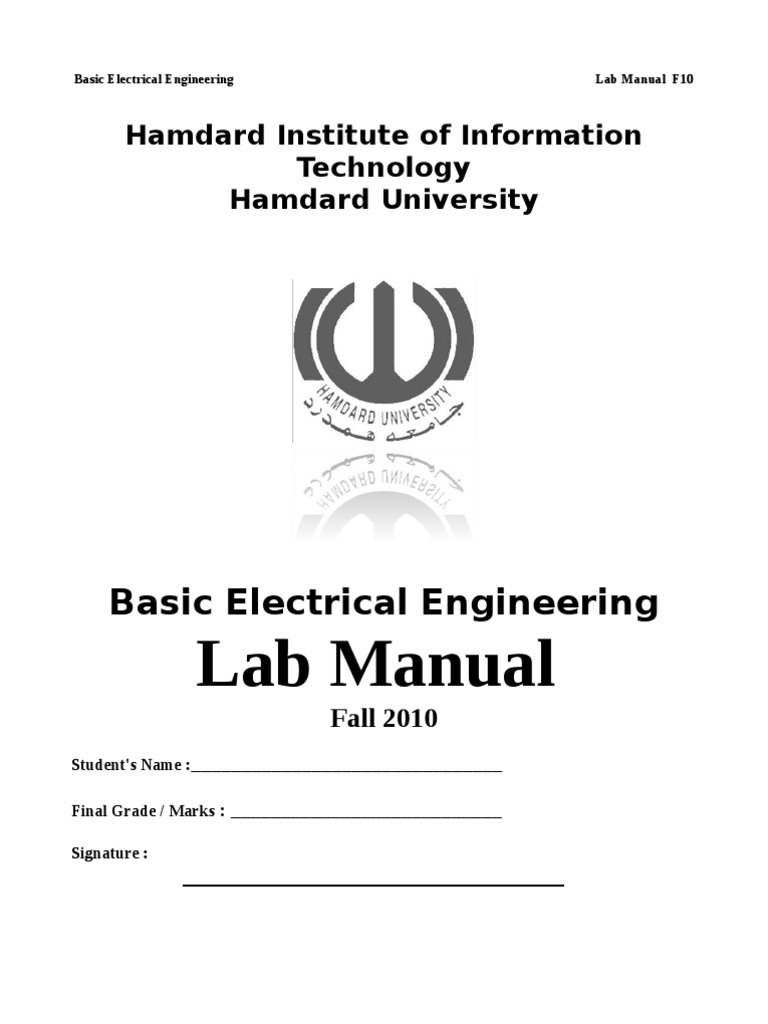 BEE Manual - Complete | PDF | Teaching Methods & Materials | Science ...