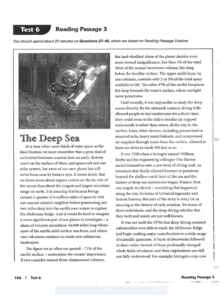 IELTS Reading - The Deep Sea | PDF