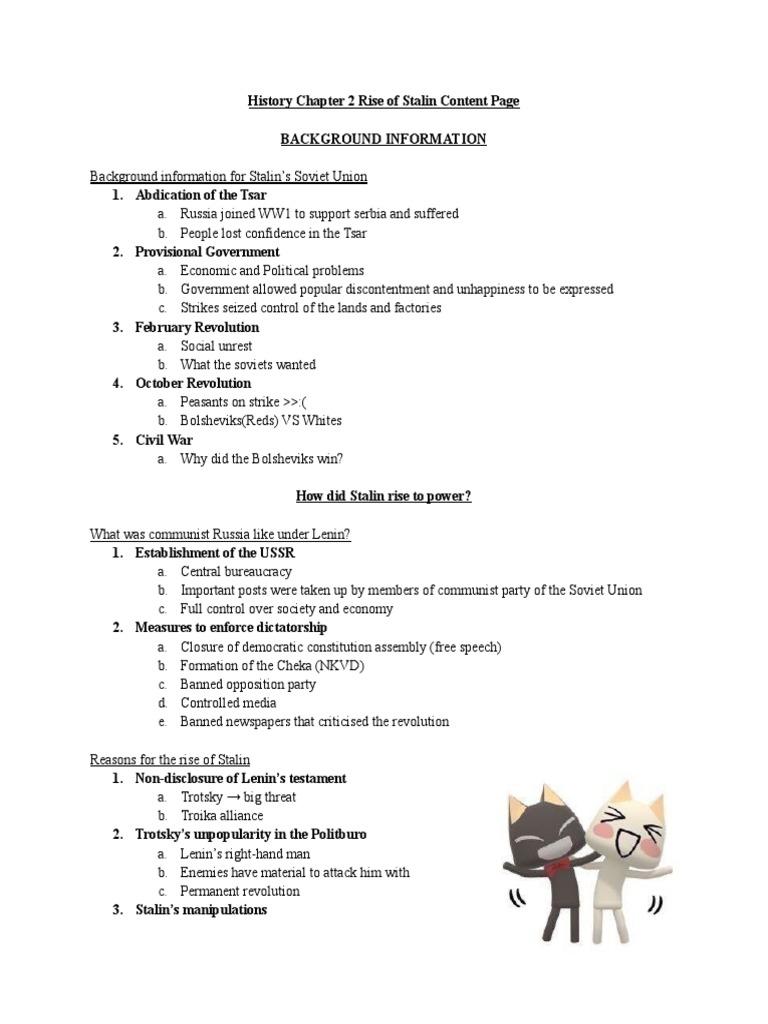 History Rise of Stalin Notes UPDATED | PDF | Joseph Stalin | Leon Trotsky