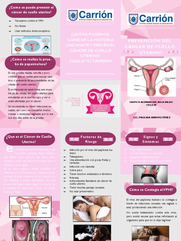Folleto Tríptico | PDF | Cáncer de cuello uterino | Cáncer