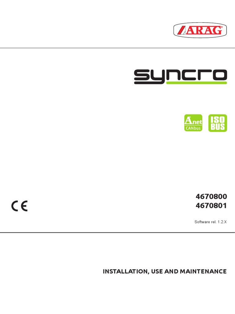 Arag Syncro Screen | PDF | Electrical Connector | Menu (Computing)