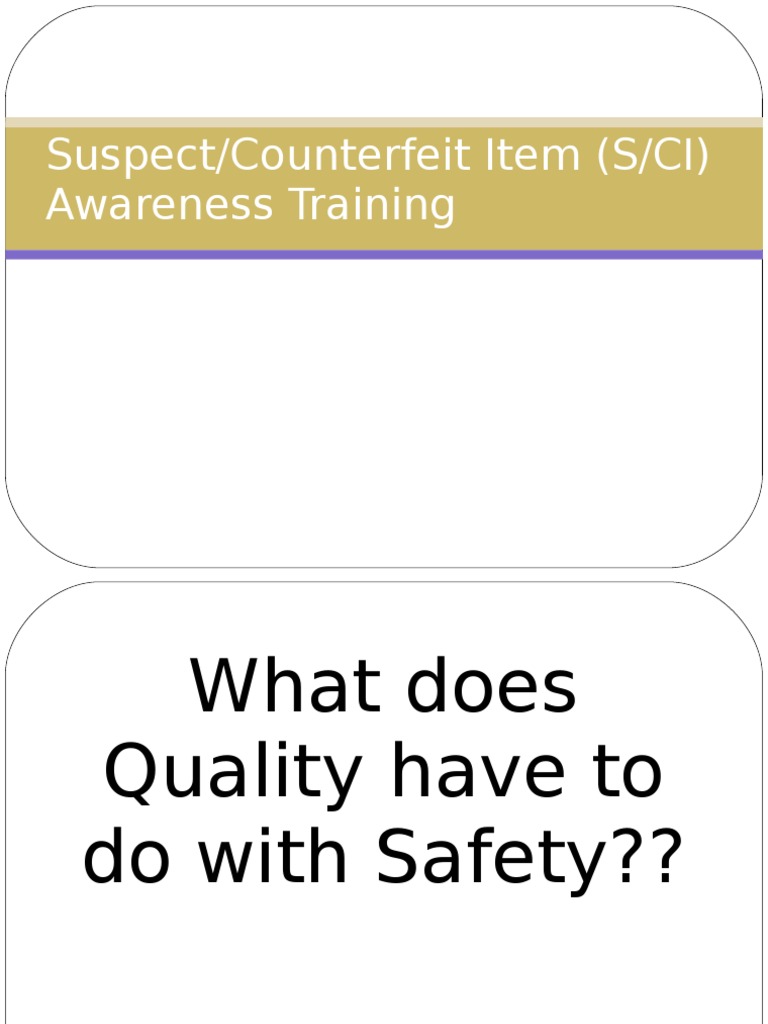 Counterfeit Material Training | PDF | Packaging And Labeling | Pipe ...