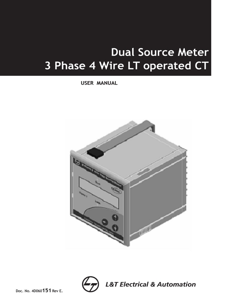 3 Phase 4 Wire LT Operated CT Dual Source Meter: User Manual | PDF ...