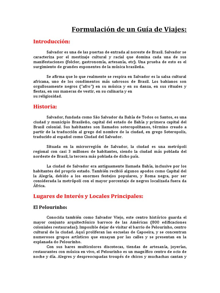 Formulación de Un Guía de Viajes | PDF