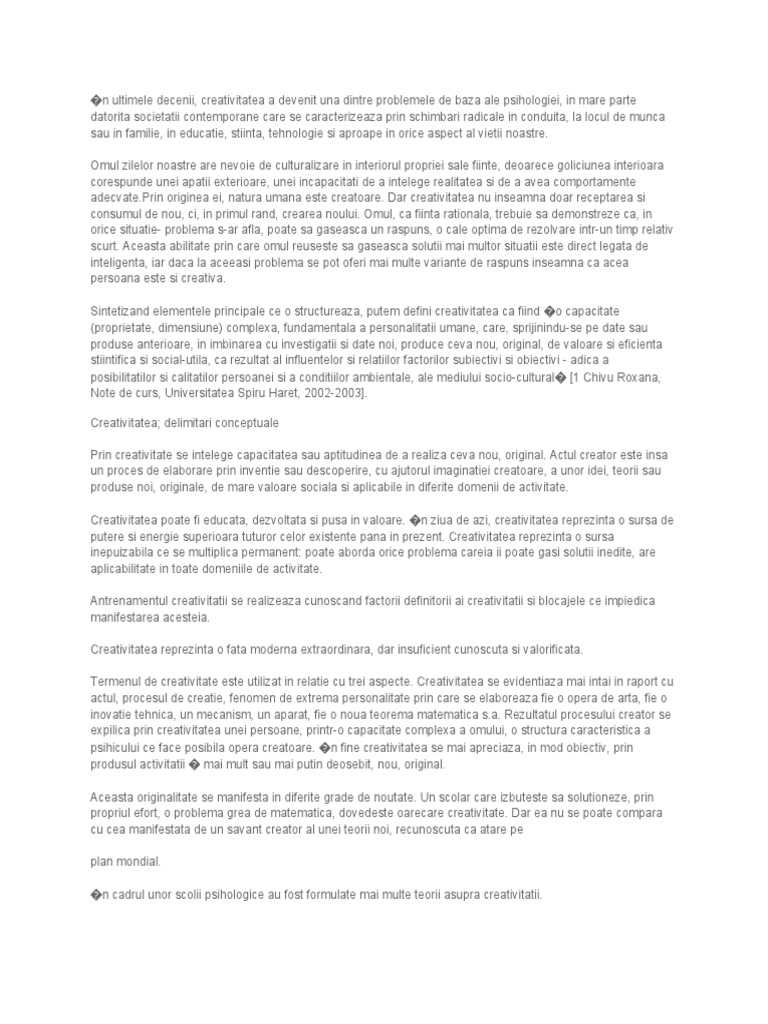 Creativitatea | PDF
