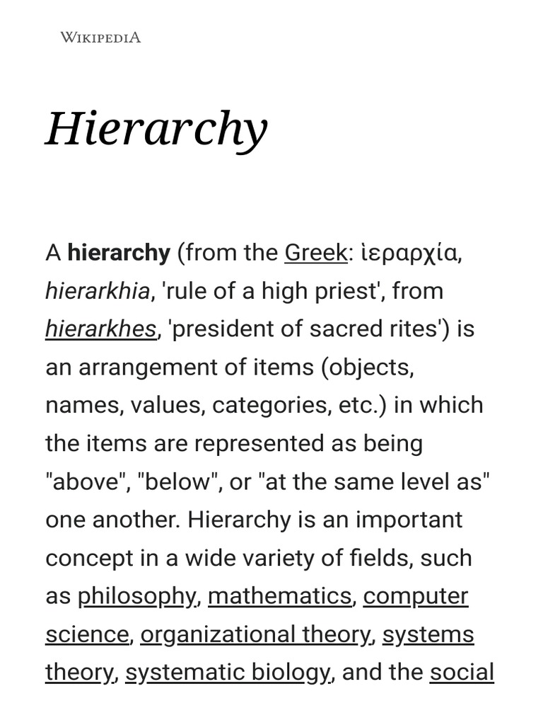 Hierarchy - Wikipedia | PDF | Hierarchy