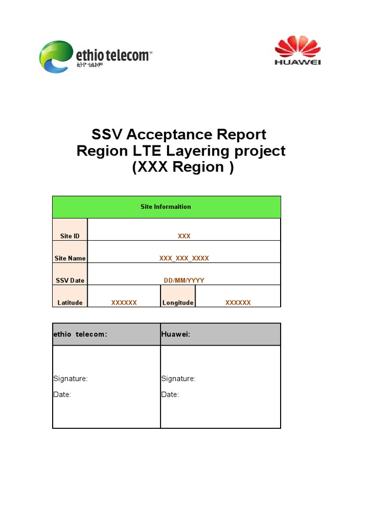 LTE SSV Acceptance Report Summary | PDF | Digital Technology | Telecommunications Engineering