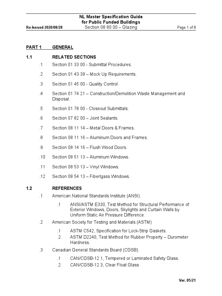 NL Master Specification Guide For Public Funded Buildings: Re-Issued ...