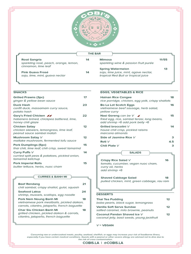 The Bar: Cobis - La - @cobis - La | PDF | Pickling | Thai Cuisine