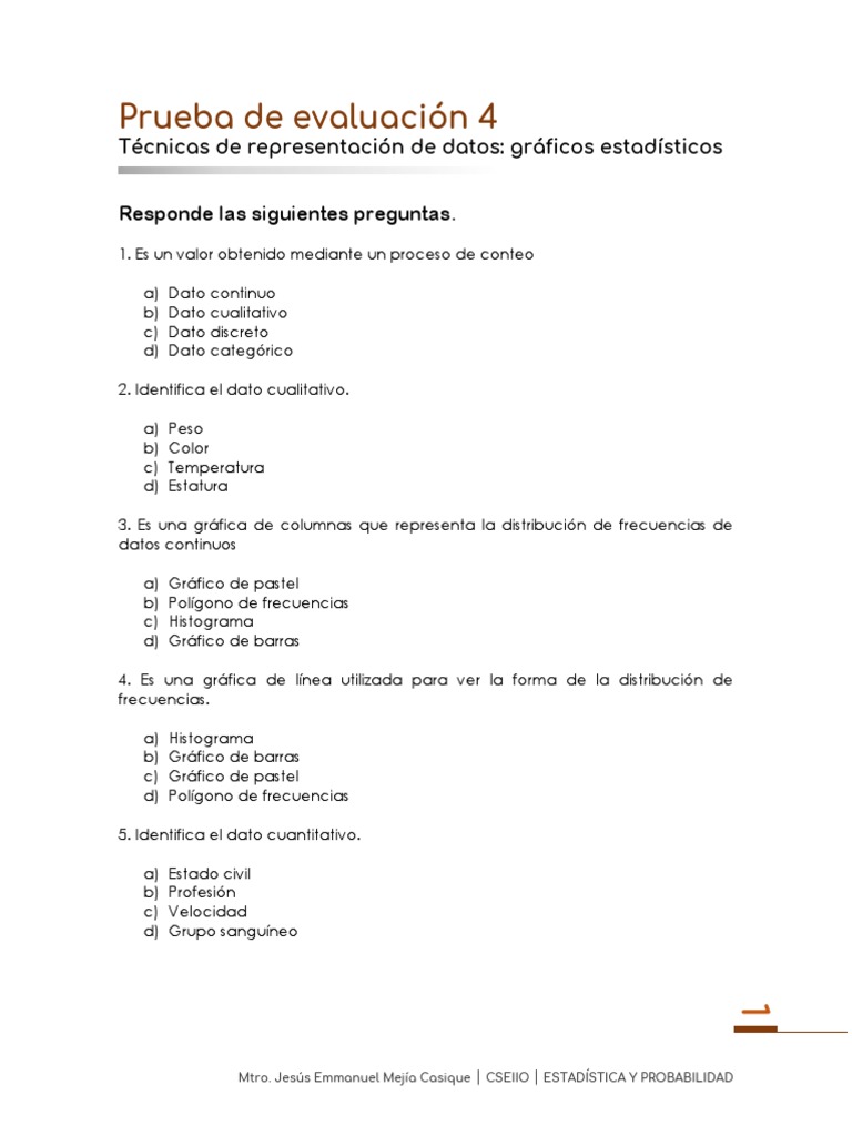 Prueba de Evaluación 1 - Gráficos Estadísticos | PDF | Histograma