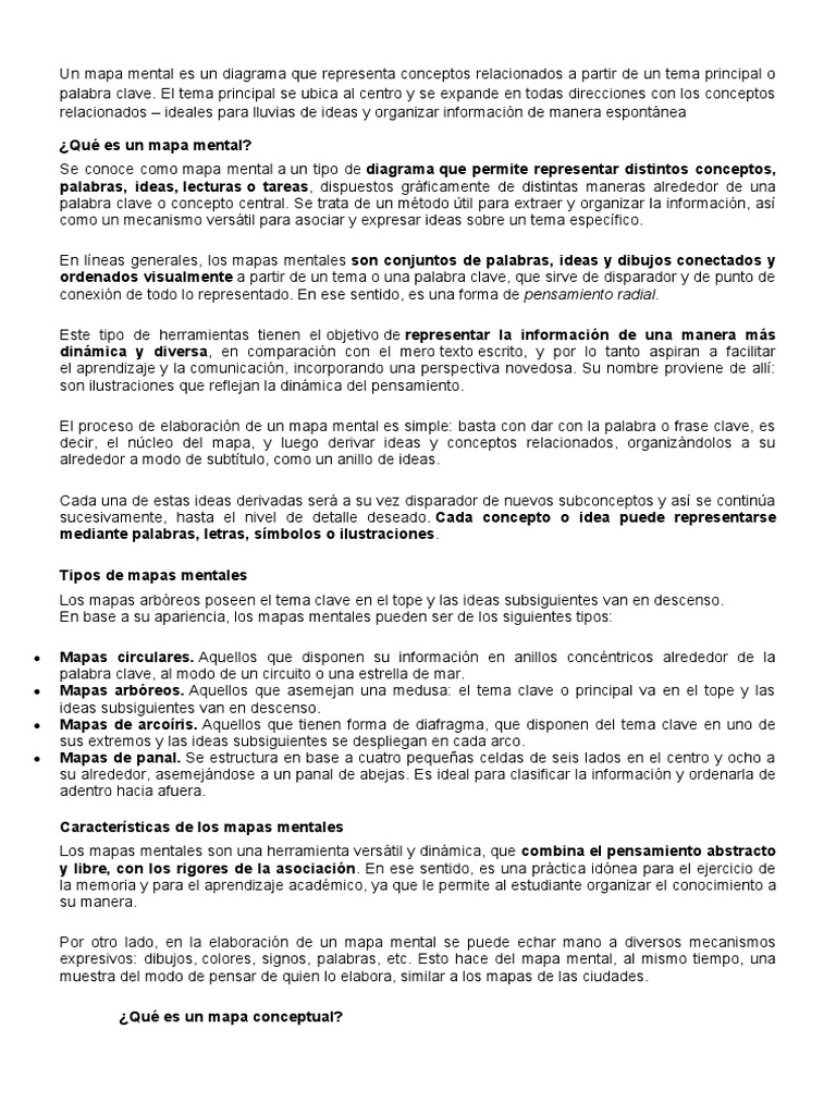 Mapa Mental, Conceptual y Mixto | PDF | Ciencia cognitiva | Cognición