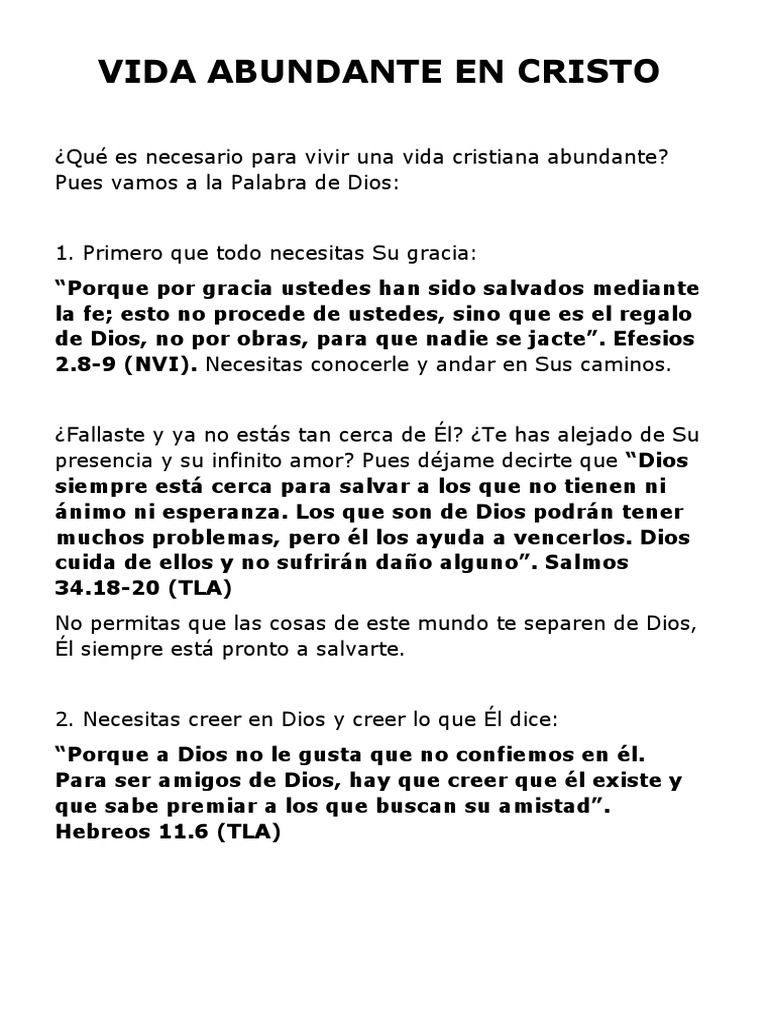 Vida Abundante en Cristo | PDF | Dios | Cristo (título)
