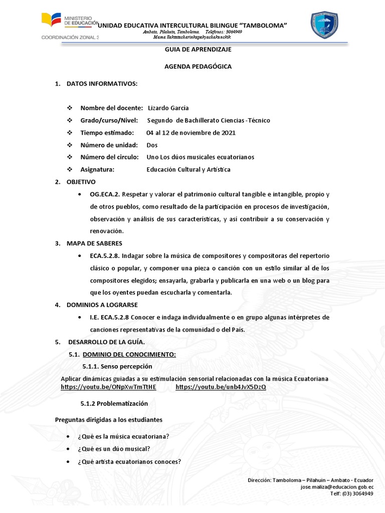 Guia Eca 2do 2.1 | PDF | Ecuador | Cognición