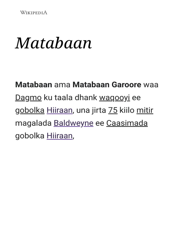 Matabaan - Wikipedia | PDF