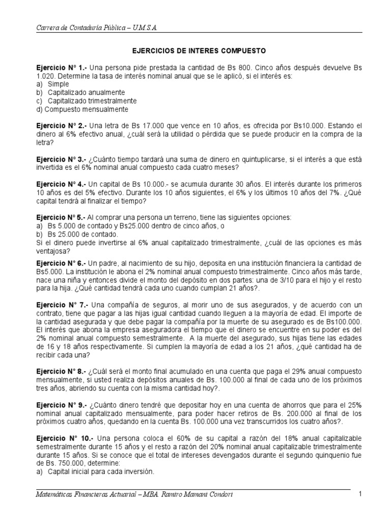Practica 2 Mate Fin1 | PDF | Interés | Bancos