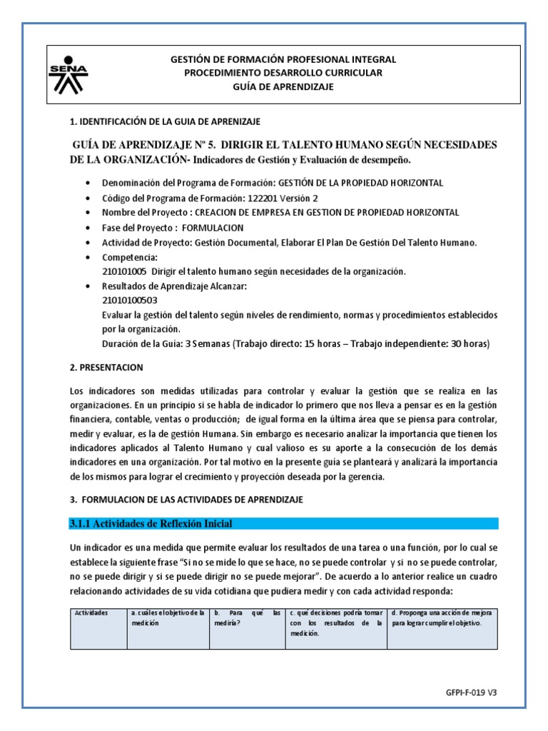 GFPI-F-019 Formato Guia de Aprendizaje 4 | PDF | Planificación | Evaluación