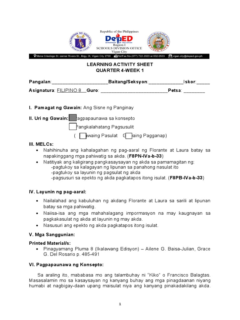 Las Fil8 Q4 W1 | PDF