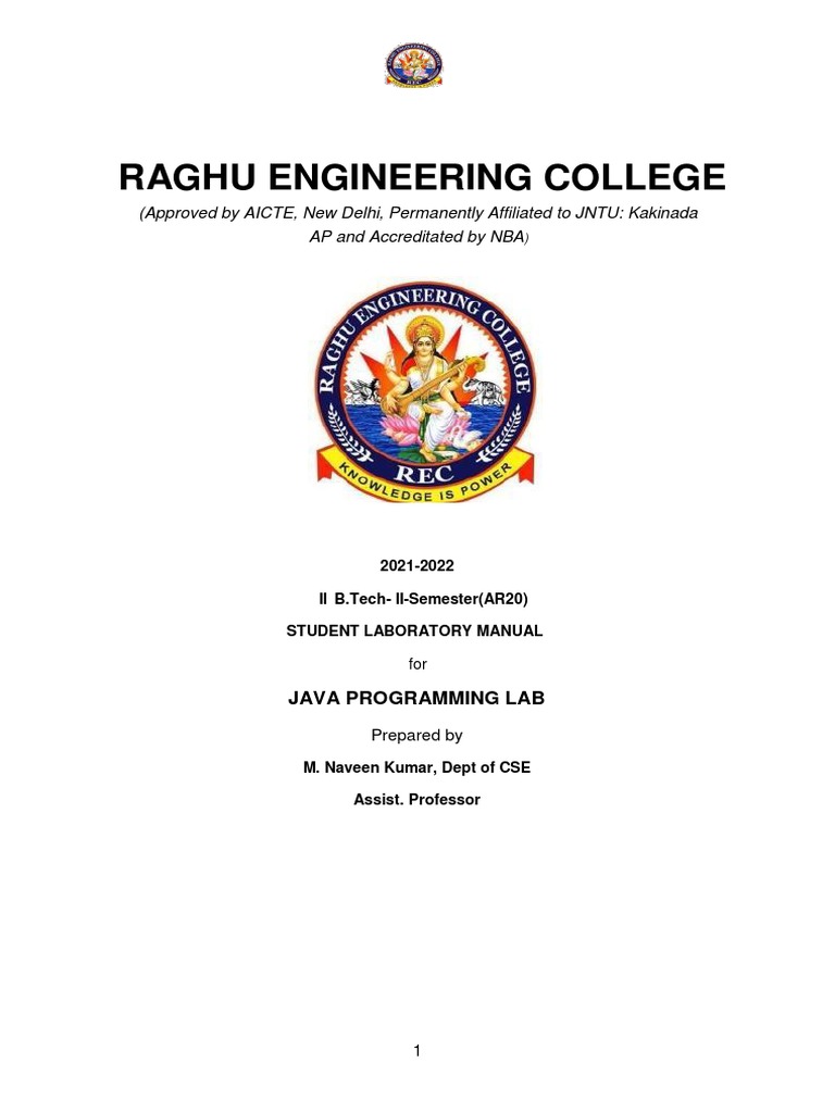Java Lab Student Manual (AR20) | PDF | Method (Computer Programming ...