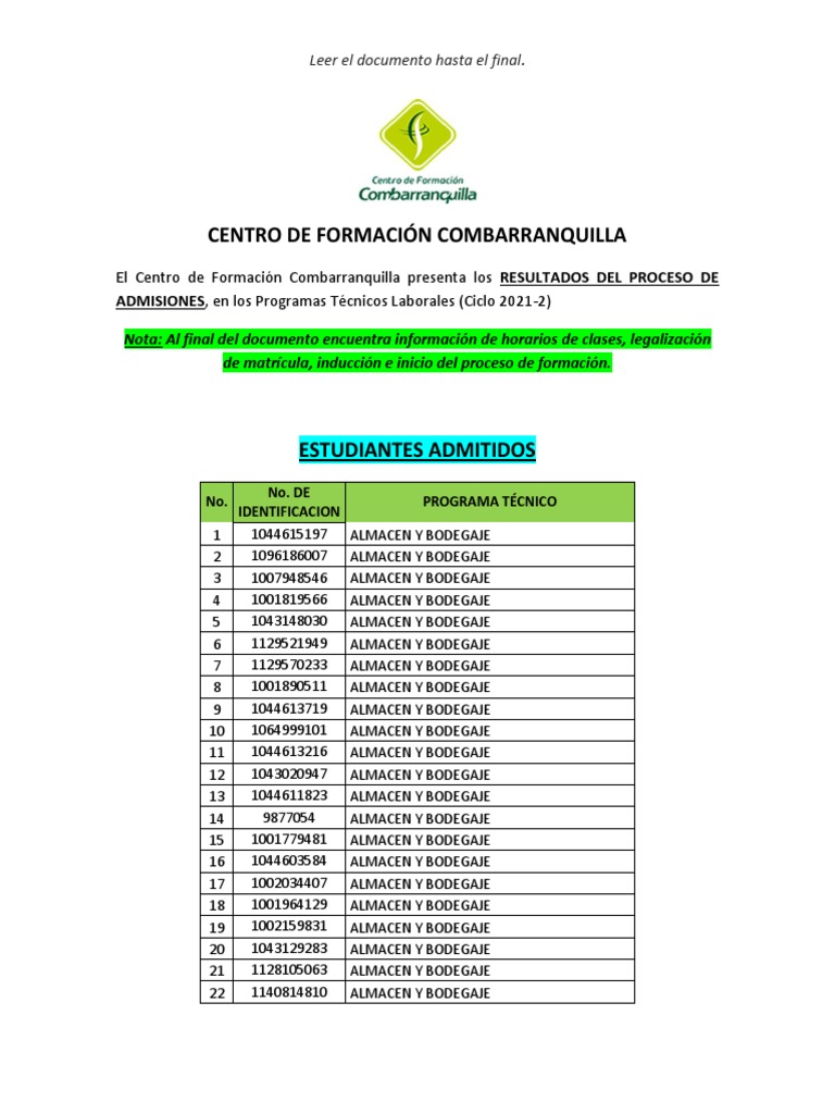 Cap Admisiones | PDF