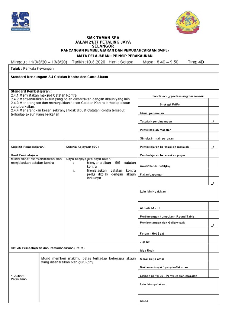Catatan Kontra dan Carta Akaun | PDF