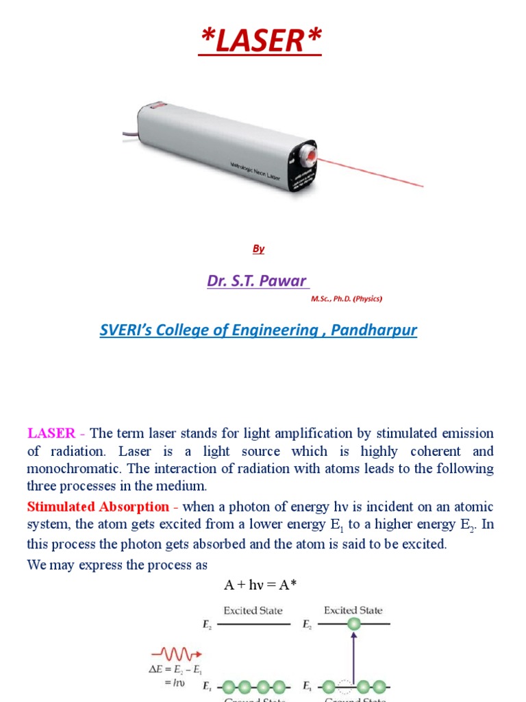 Chapter 6 LASER | PDF | Laser | Holography