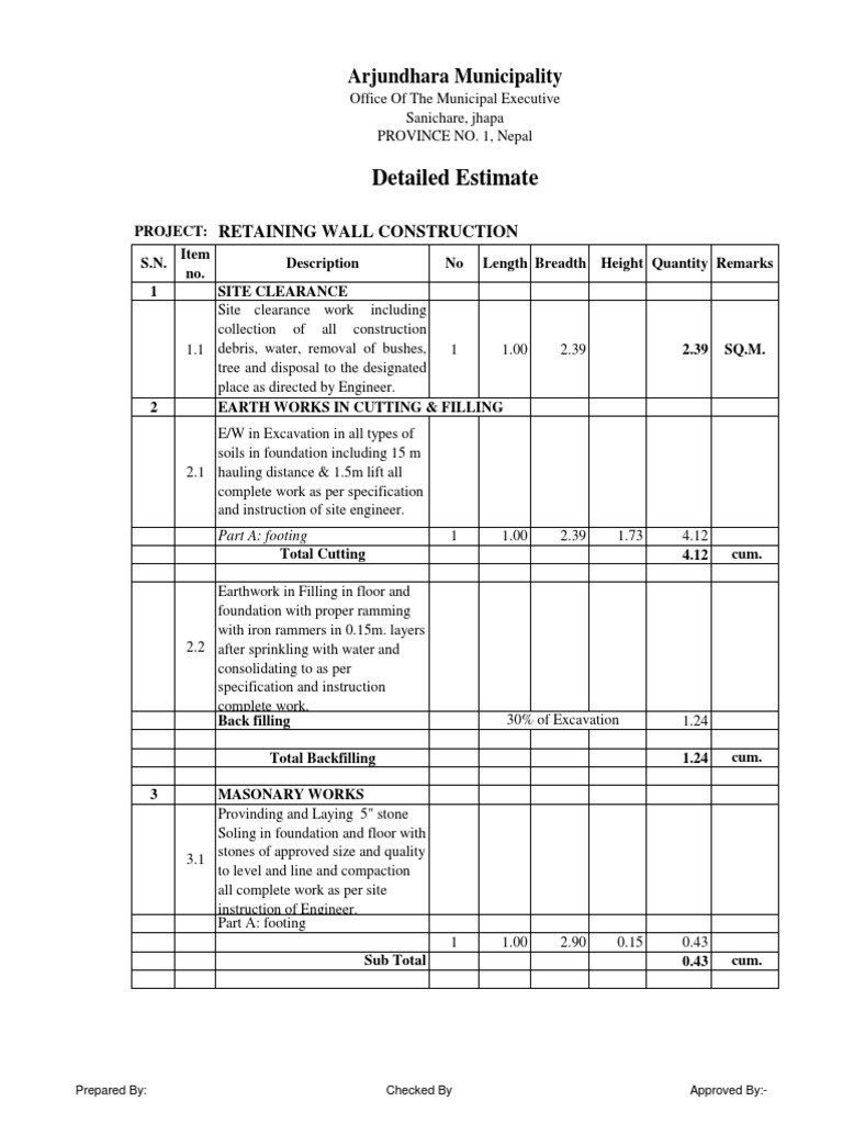 details of retaining wall | PDF | Concrete | Architecture
