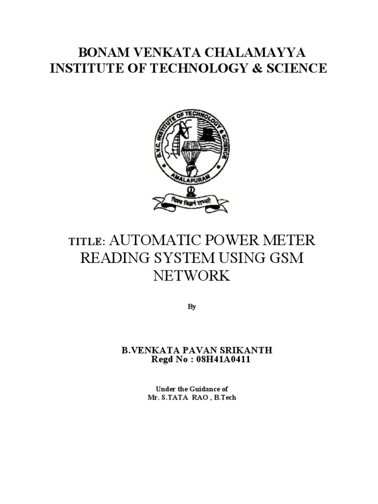 Automatic Power Meter Reading System Using GSM Network | PDF | Short ...