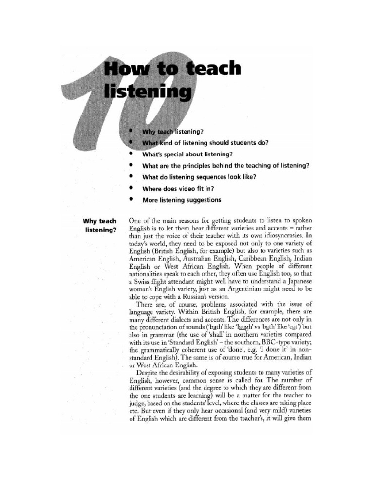 How To Teach Listening | PDF