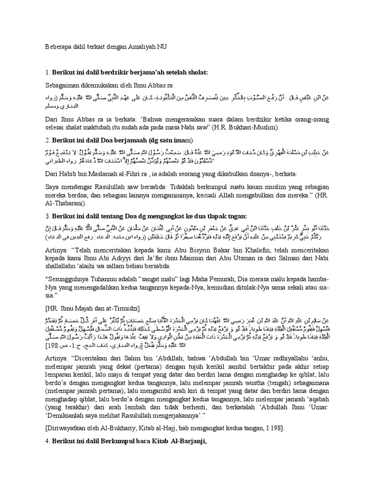 Dalil Amaliyah NU | PDF