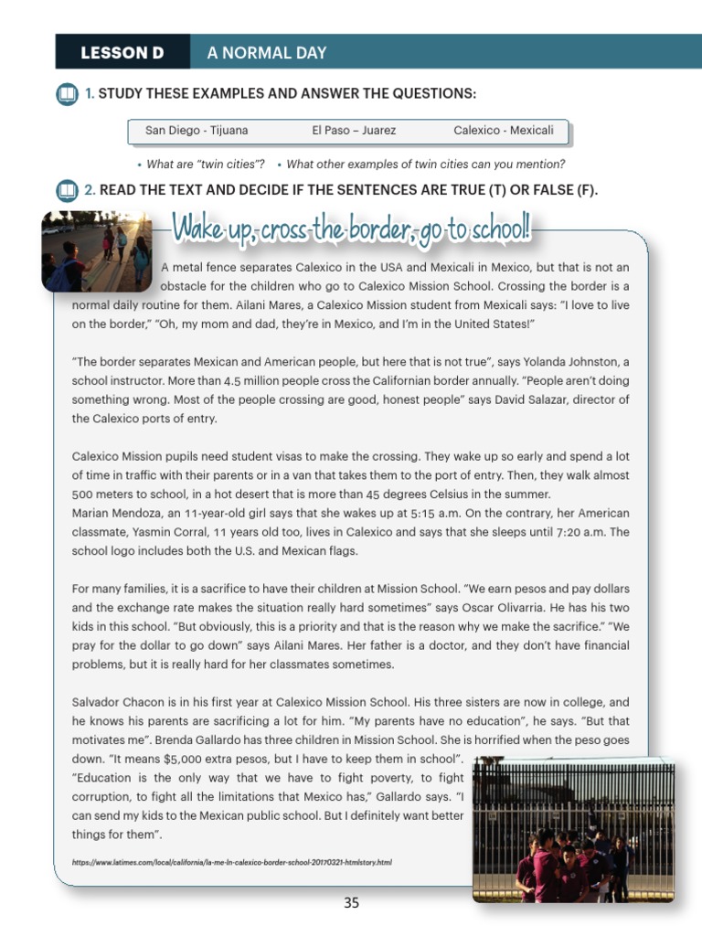 Wake Up, Cross The Border, Go To School! Wake Up, Cross The Border, Go ...