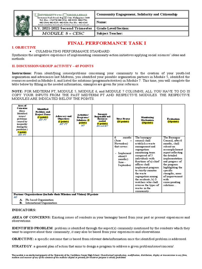 Final Performance Task I: Module 8 - Cesc | PDF | Centers For Disease ...
