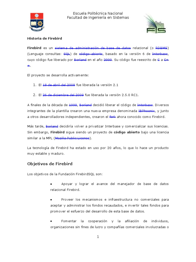 Informacion Firebird | PDF | Contraseña | Servidor (Computación)