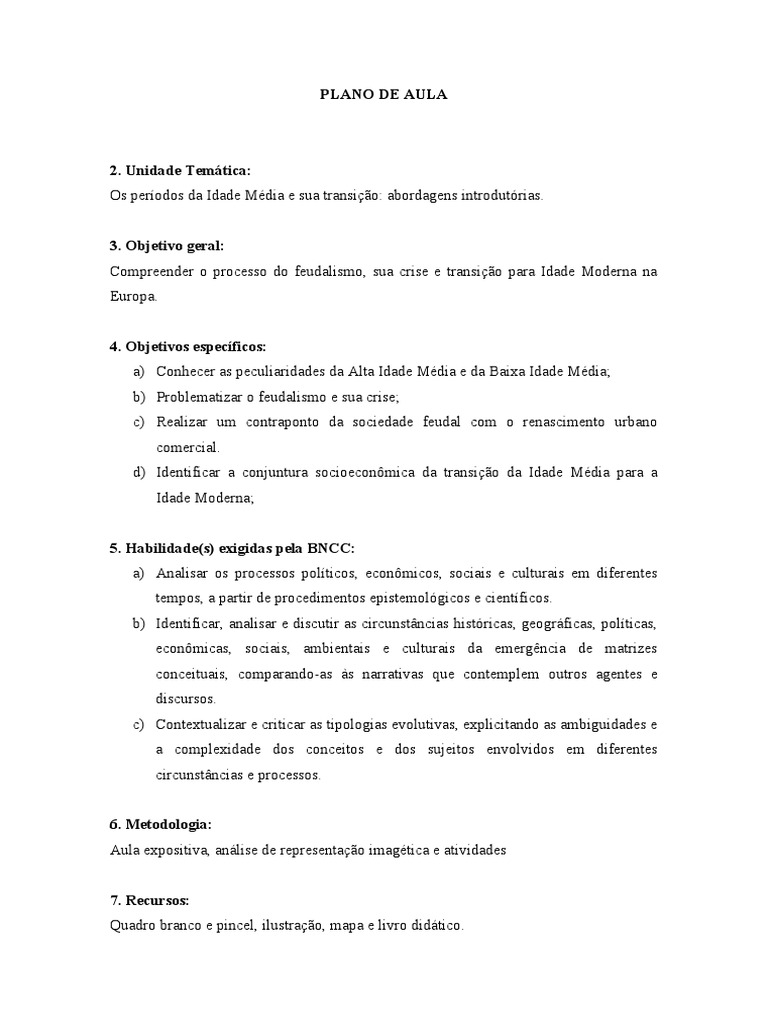 PLANO de AULA Sesi Aula | PDF