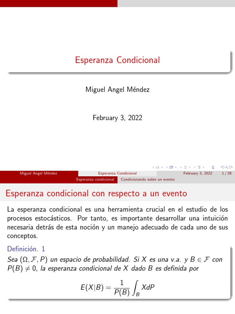 Esperanza Condicional | PDF | Variable aleatoria | Función (Matemáticas)