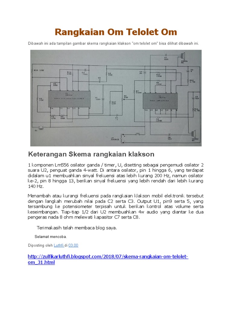 Rangkaian Om Telolet Om | PDF | Electrical Engineering | Electronics